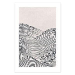 Wave II Poster, Retro Wave Art Print, Waves Wall Art, Ocean Poster ...