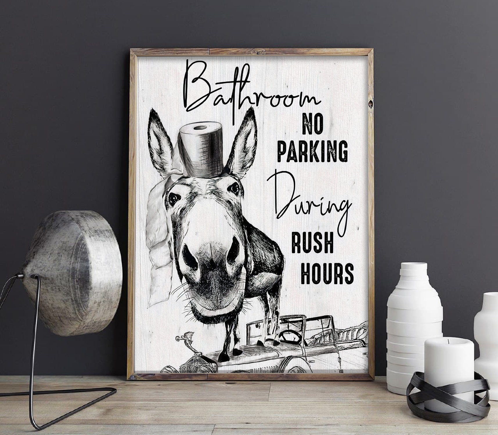 Funny Donkey Bathroom Rules Poster Bathroom Wall Art | Etsy