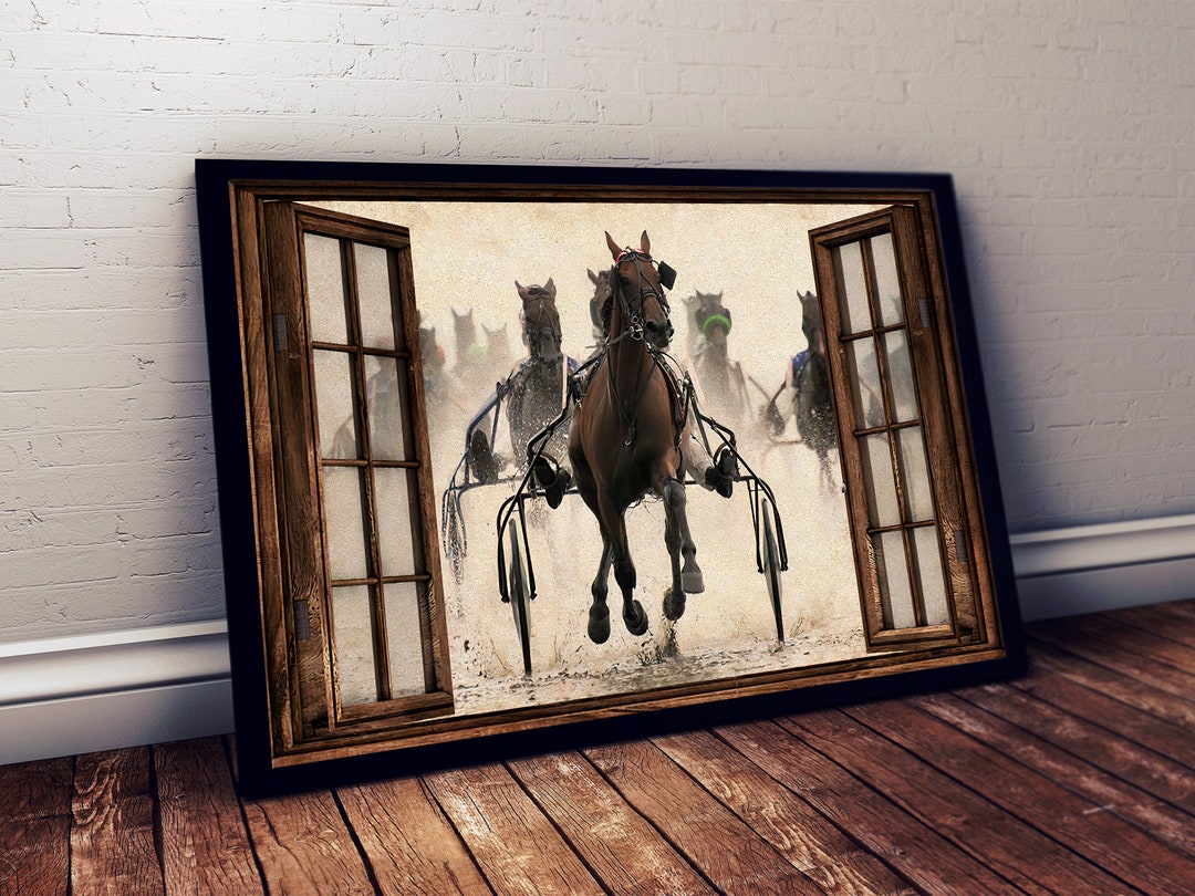 Harness Racing Window Horizontal Poster, Horse Poster, Horse Lover Gift ...