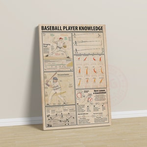 Baseball Knowledge Poster, Baseball Wall Art, Baseball Decor, Baseball ...