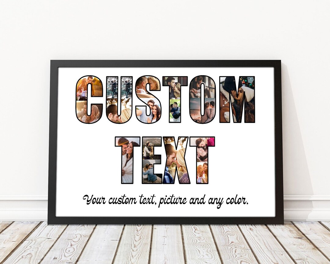 Personalized Word Photo Collage, Custom Text Photo Collage, Custom ...