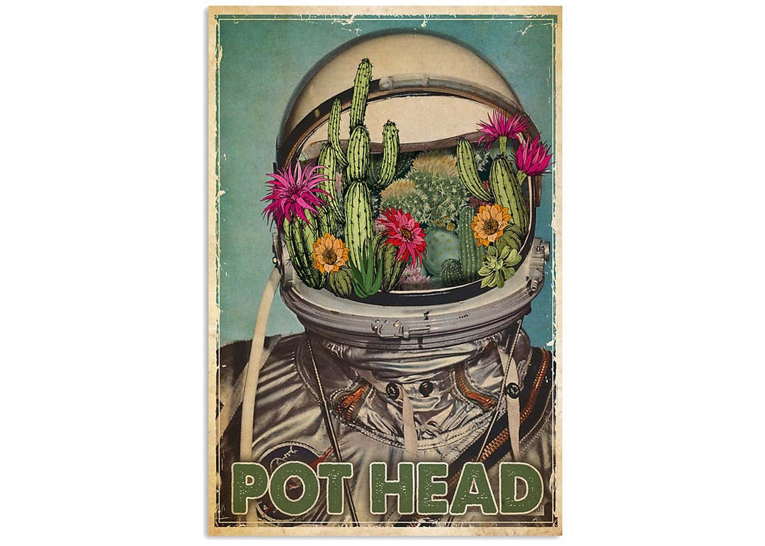 Pot Head Poster, Gardening Poster, Garden Poster, Garden Lover, Plant ...
