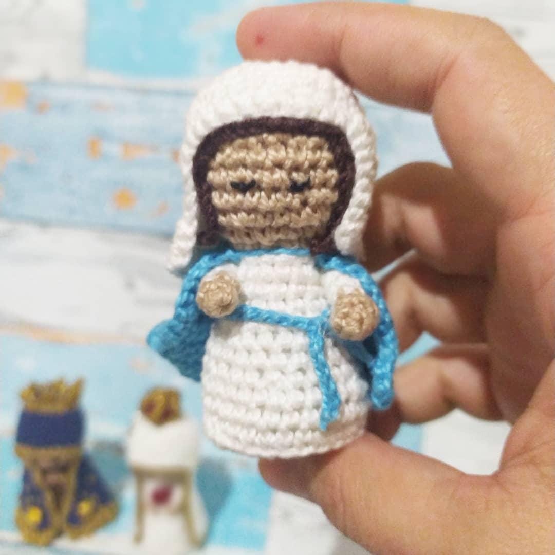Mini Virgin Mary Crochet Doll – Catholic Pocket Saint Plush – Handmade ...