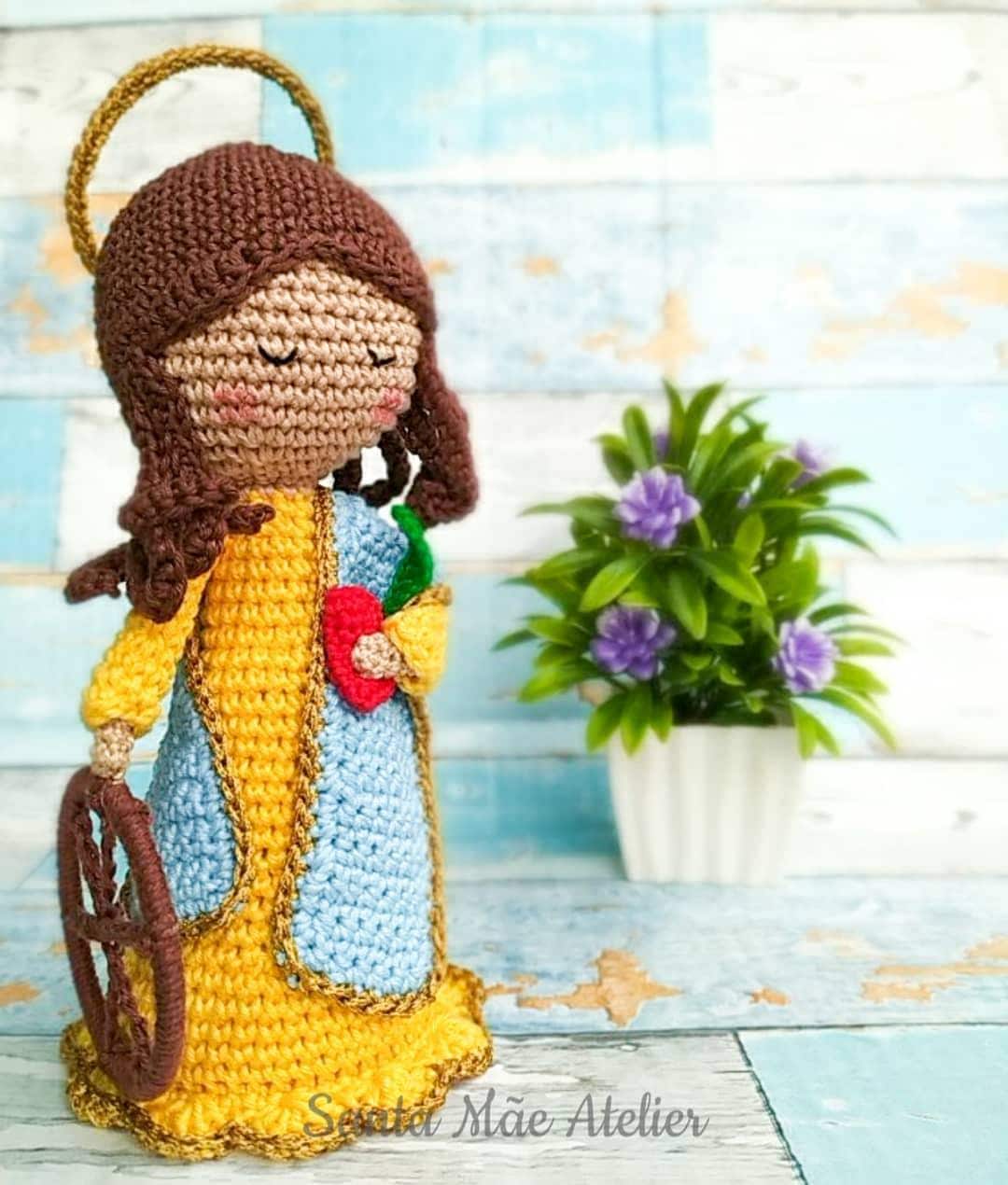 Saint Catherine Crochet Doll – Handmade Catholic Amigurumi – Religious ...