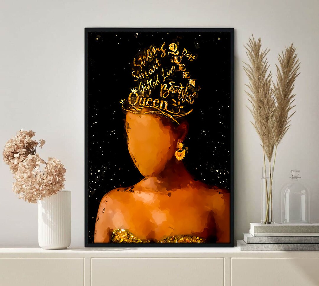 Black Queen Poster, Black Wall Art, Black Art, African American Art ...