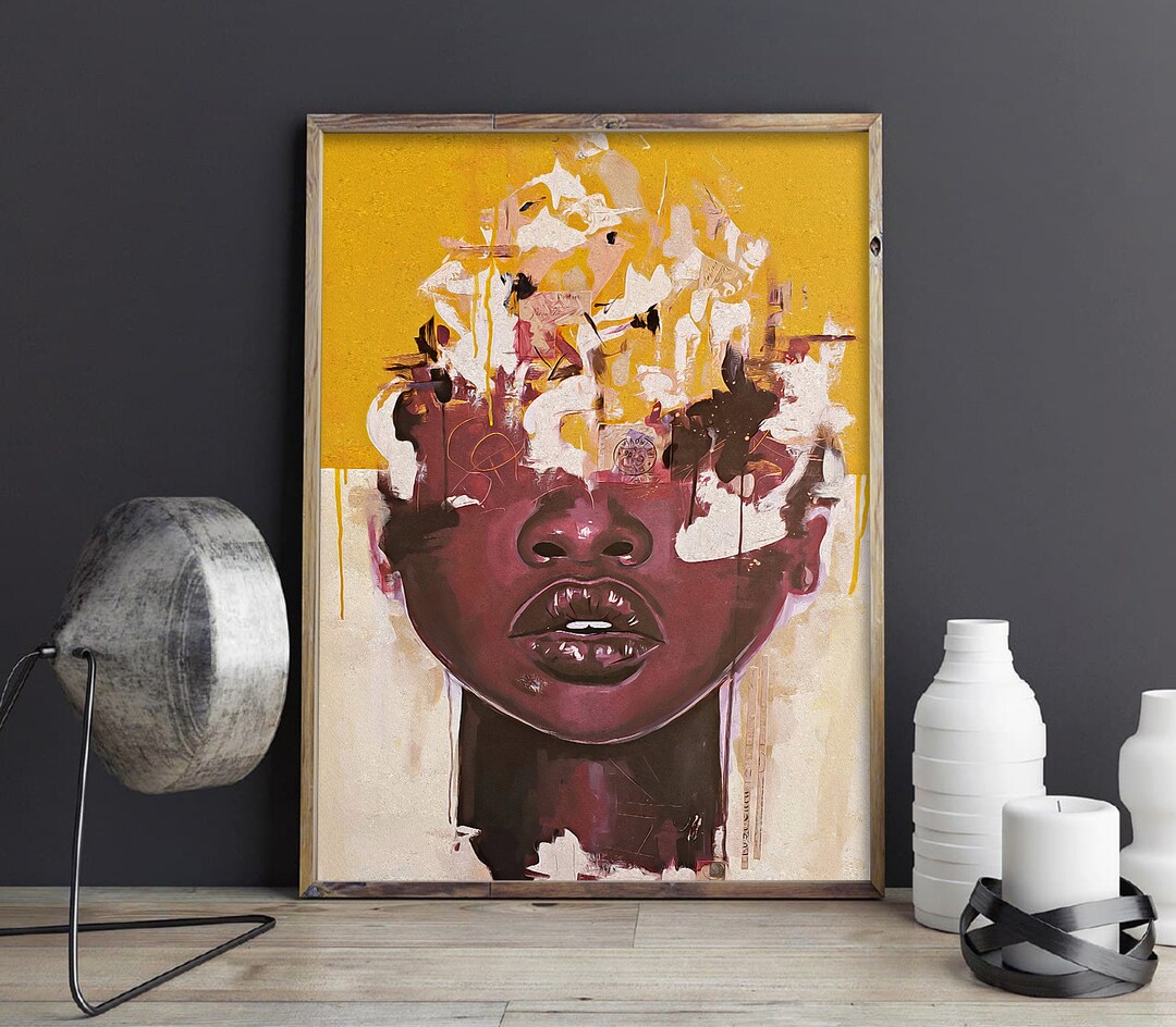 Colorful Black Abstract Poster Art, Black Wall Art, Black Art, African ...