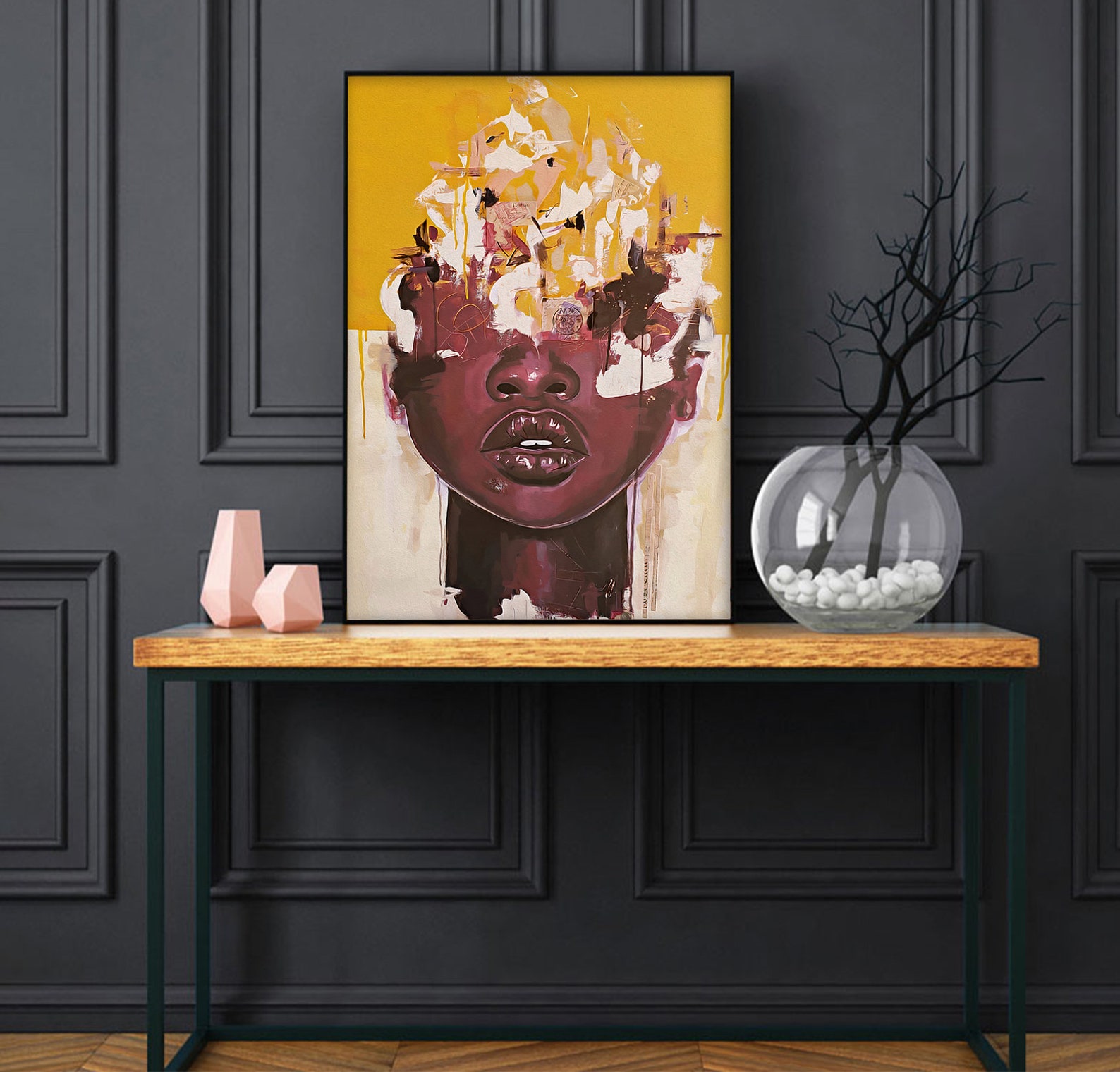 Colorful Black Abstract Poster Art Black Wall Art Black Art - Etsy