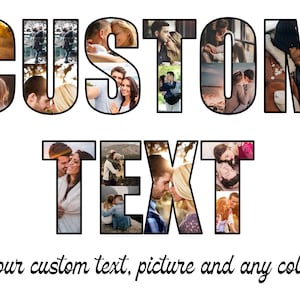 Personalized Word Photo Collage, Custom Text Photo Collage, Custom ...