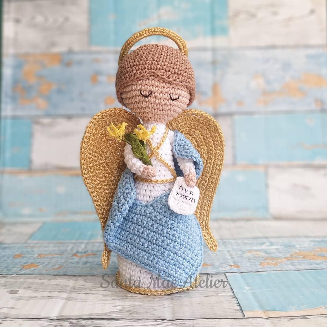 Archangel Gabriel Amigurumi Doll – Handmade Crochet Angel Figurine ...