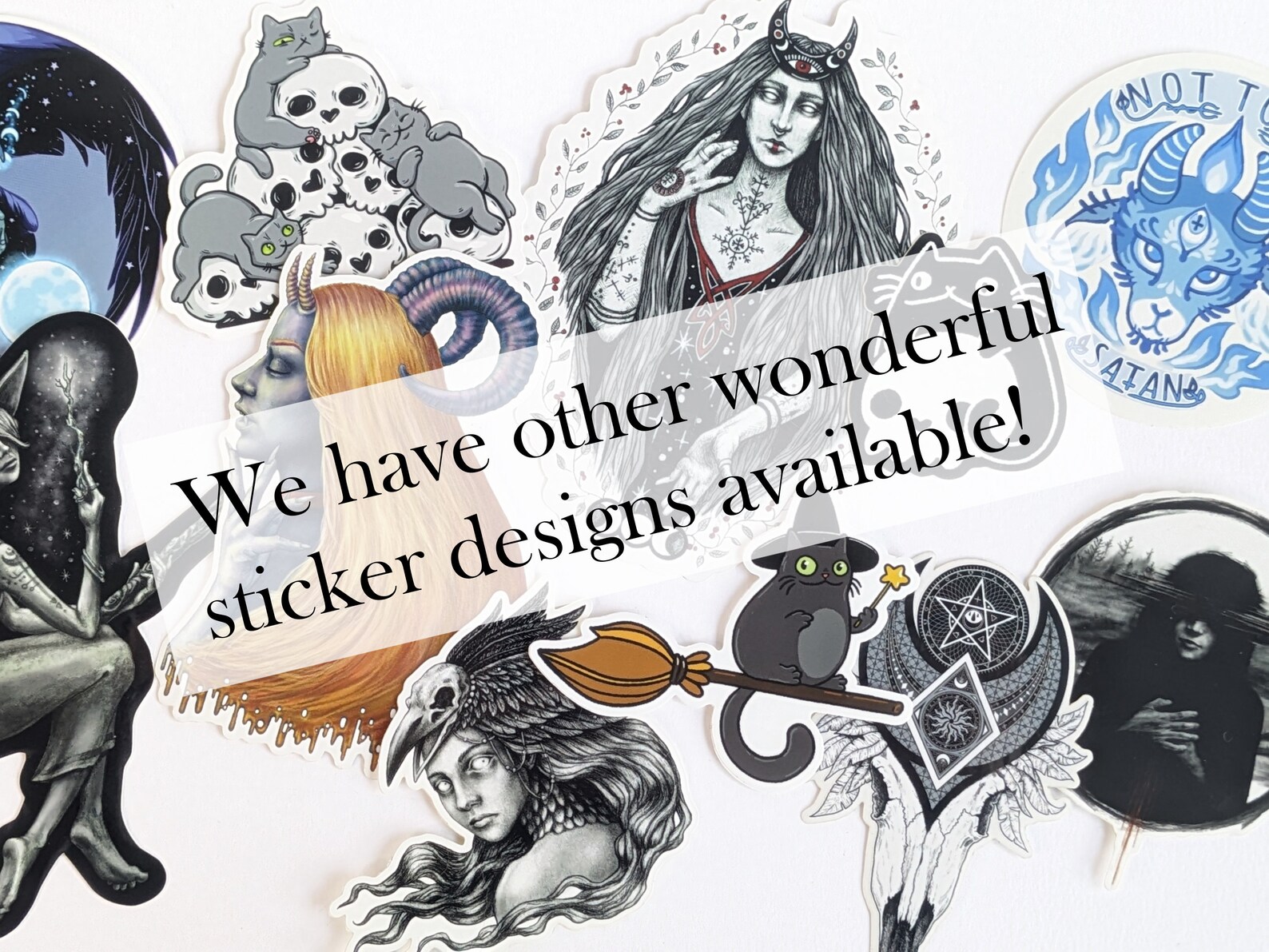 Pastel Goth Sticker Pack, Skull and Cross Stickers, Set of 3, Sticker ...