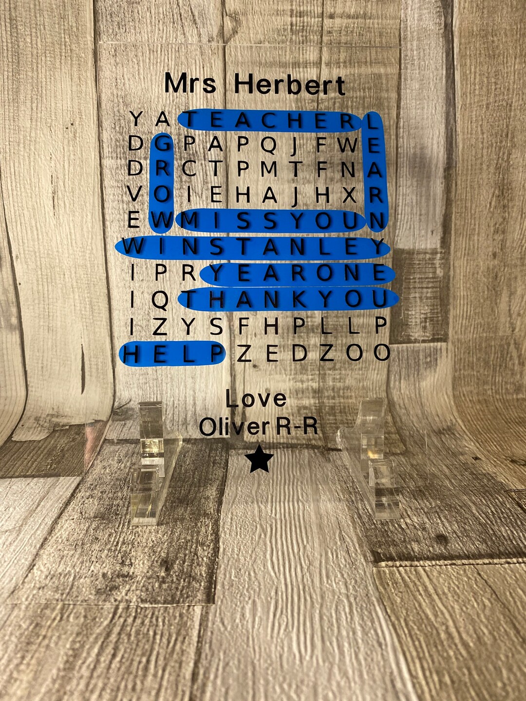 Personalised Acrylic Word Search - Etsy