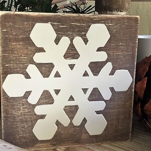 Hello Winter, Snowflake Signs /4x4/tiered Tray Decor/winter Decor - Etsy