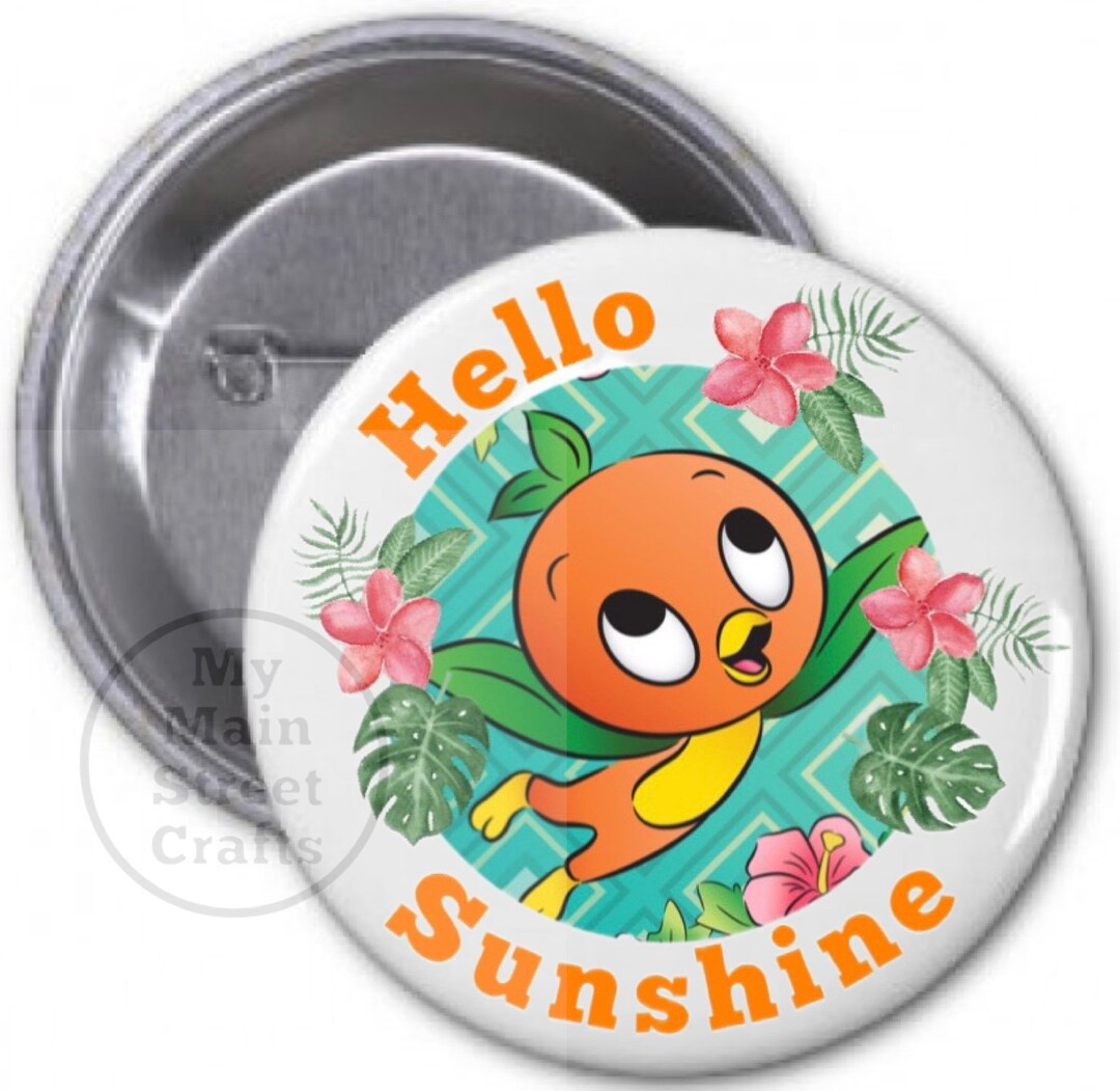 Orange Bird Hello Sunshine Button - Etsy