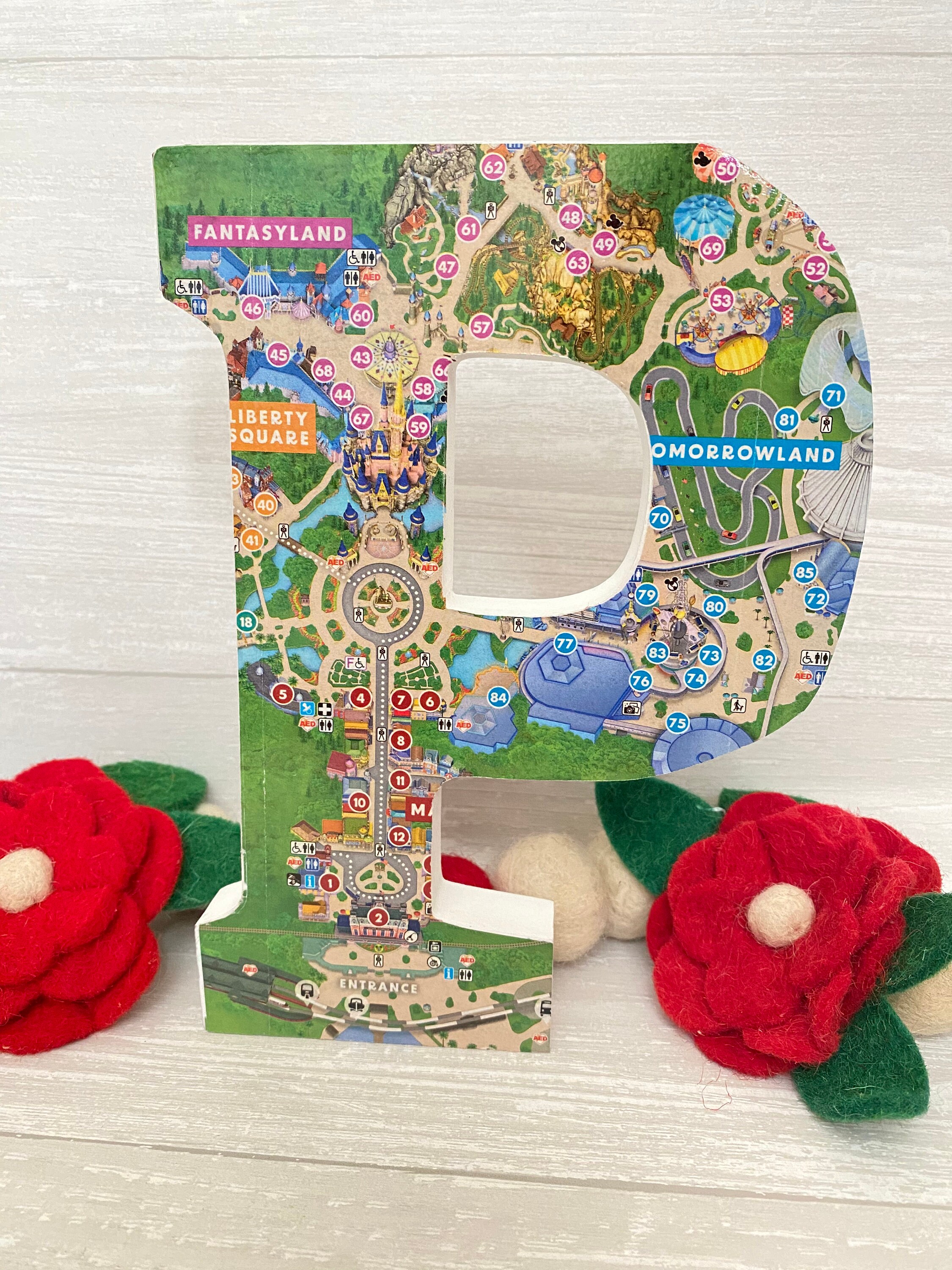 Custom Disney Park Map Wood Letter - Etsy