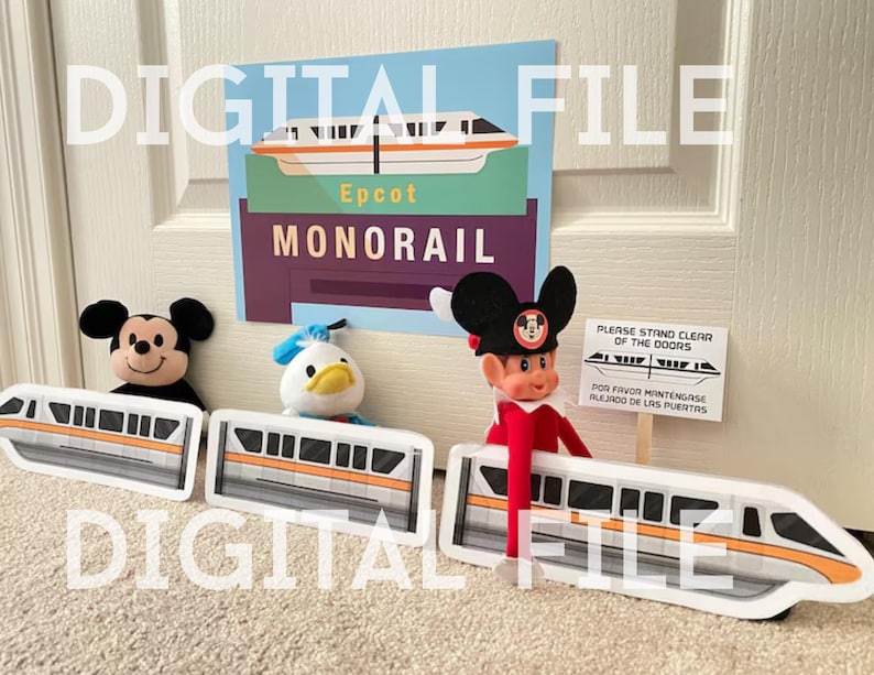 DIGITAL DOWNLOAD Disney Monorail Holiday Elf Scene - Etsy