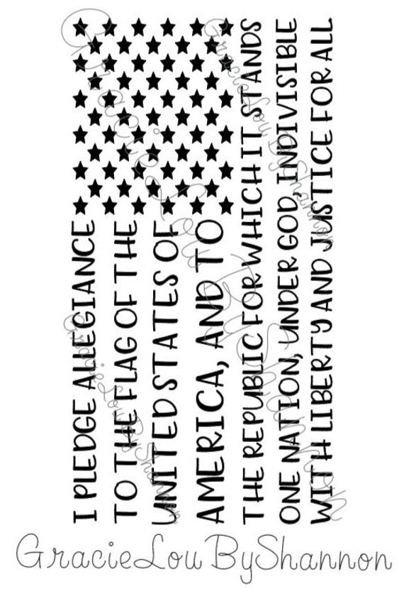 American Flag Pledge Svg Etsy