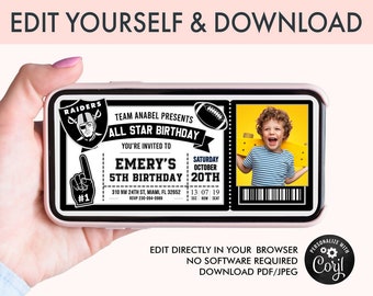 Raiders Birthday Invitation | Etsy