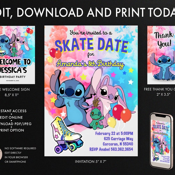 Lilo and Stitch Roller Skates - Etsy