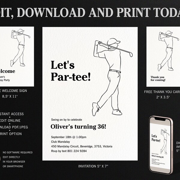 Topgolf Party Invitation - Etsy