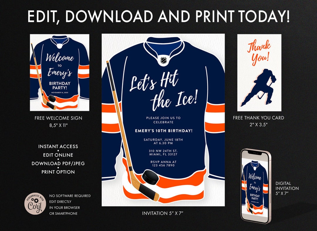 Hockey Birthday Invitation, Ice Hockey Party, Hockey Party ...