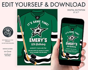 Dallas Stars Ticket Template | Etsy