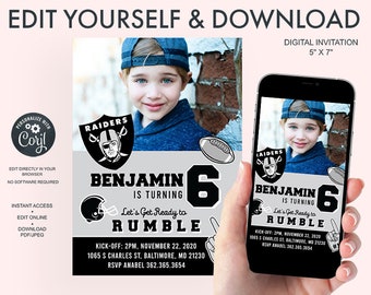Las Vegas Raiders Birthday Invitation | Etsy