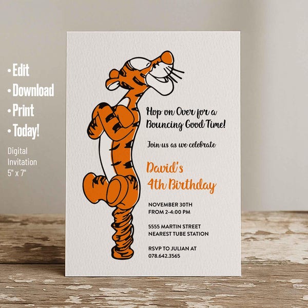 Tigger Birthday - Etsy UK