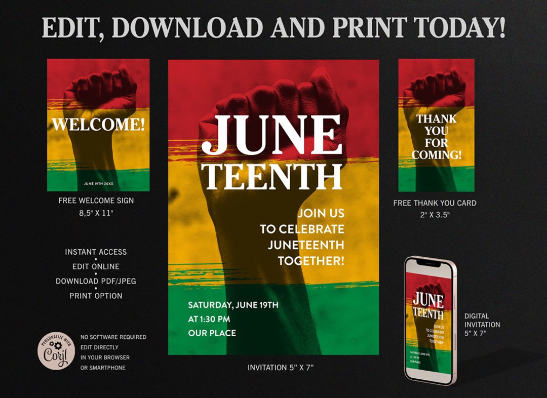 Personalized Juneteenth Invitation Template (digital Download) - Etsy