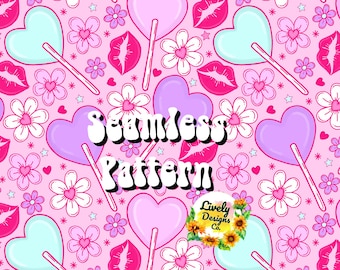 Valentines Day Seamless Pattern, Heart Candy Seamless File, Heart ...