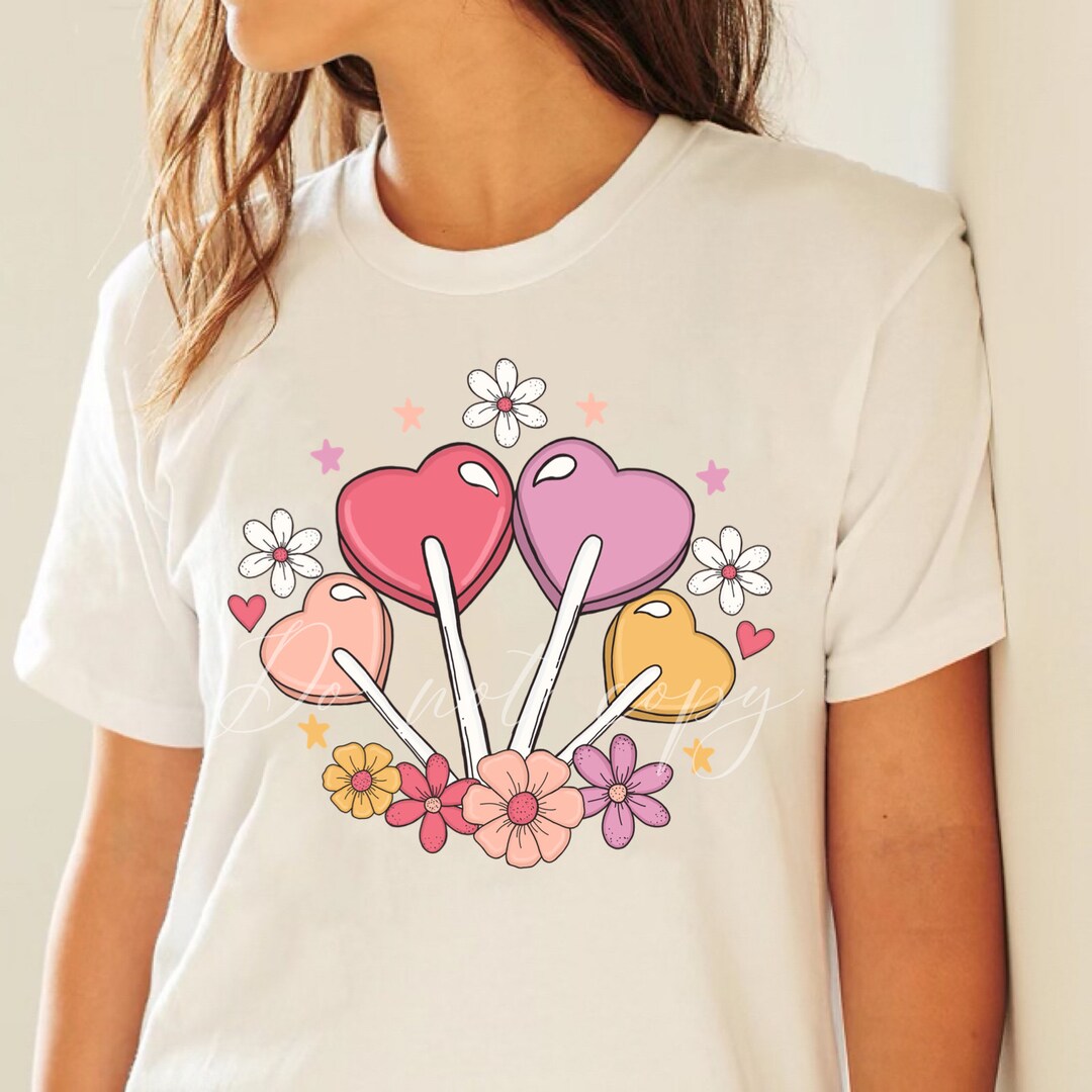 Valentines Candy Heart Suckers PNG, Sublimation Design, Screenprint ...