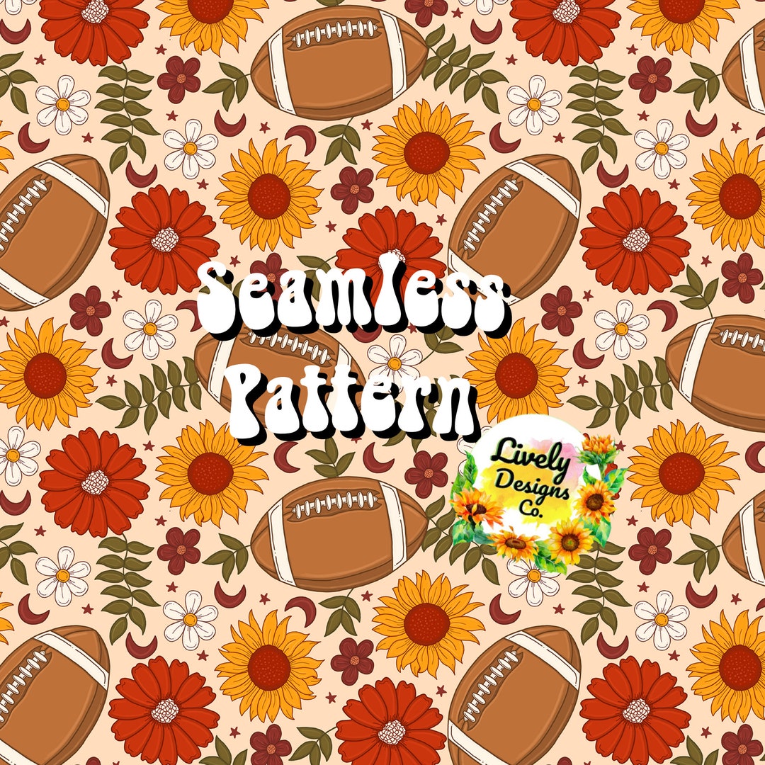 Seamless Pattern Fall Sunflower Football - Etsy