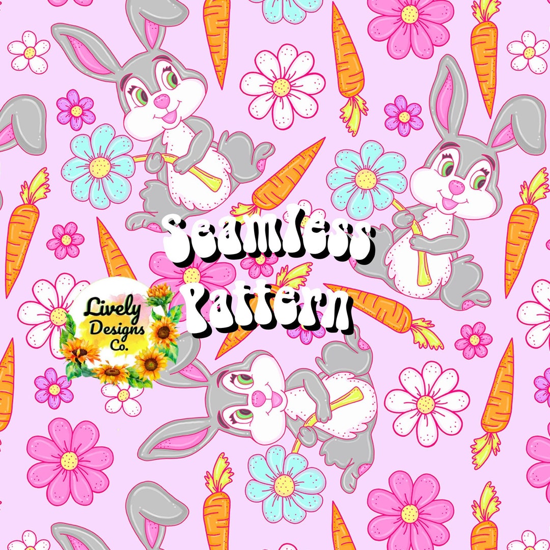 Seamless Pattern Spring Easter Bunny - Etsy