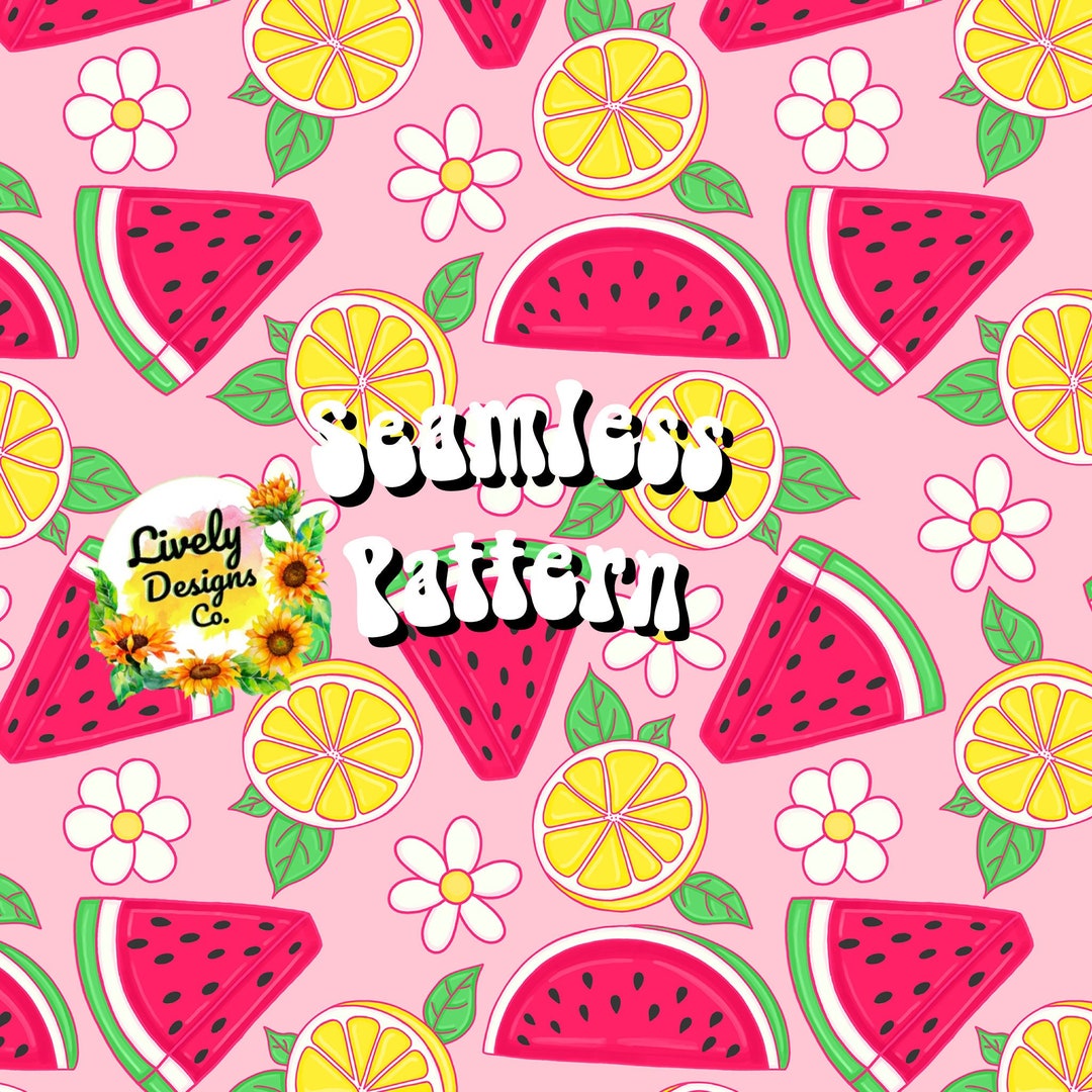 Seamless Pattern Summer Watermelon Lemons - Etsy