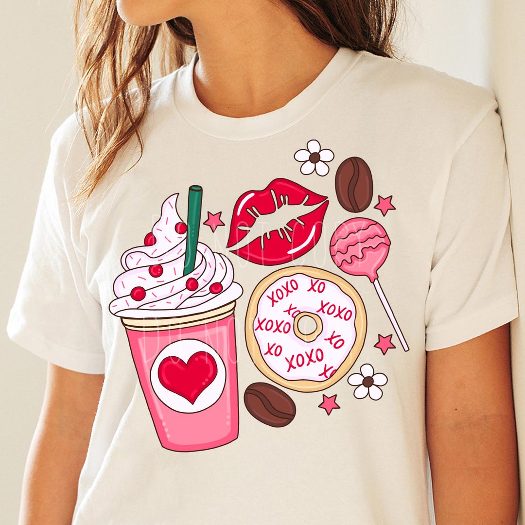 Valentines Love Lattes Donuts Cake Pop PNG, Sublimation Design ...