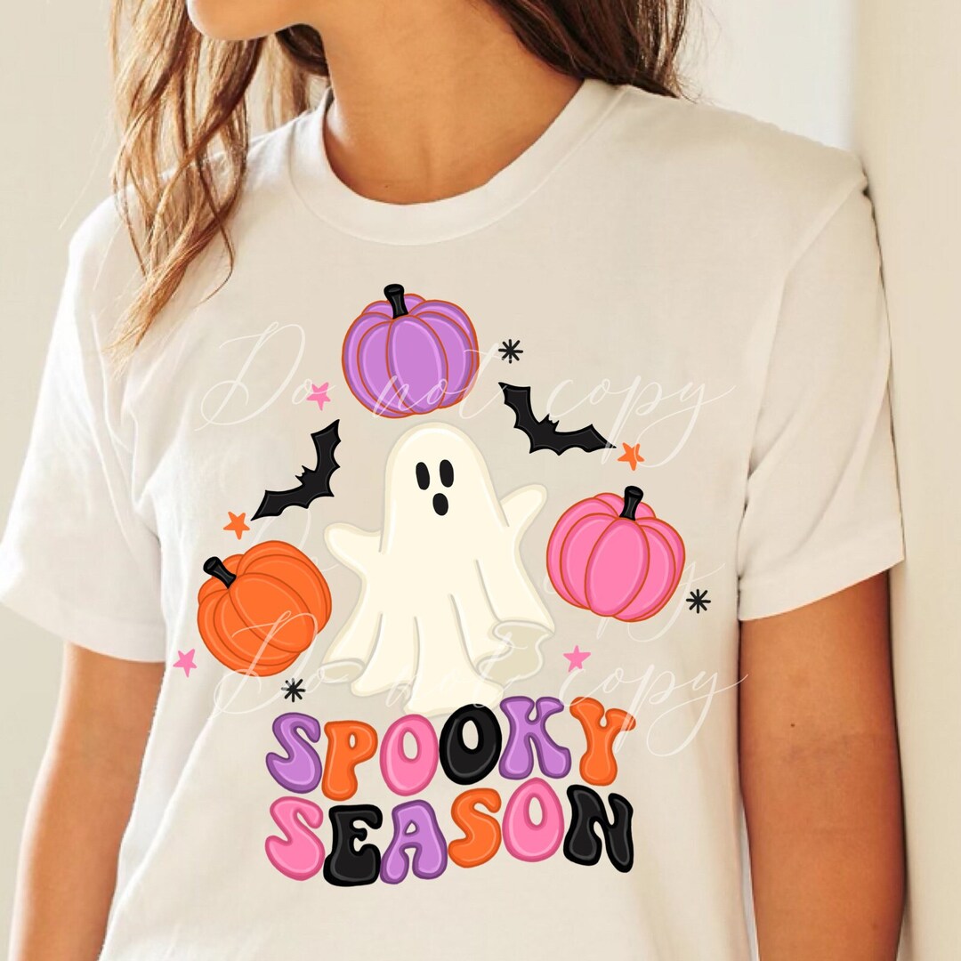 Spooky Season Ghost Pumpkins PNG, Sublimation Design, Screenprint ...
