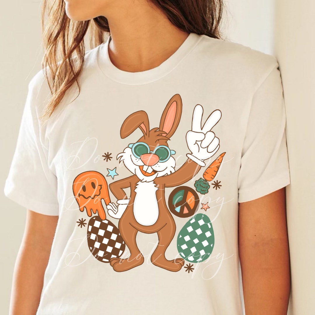 Easter Boy Groovy Bunny PNG, Sublimation Design, Screenprint Design - Etsy