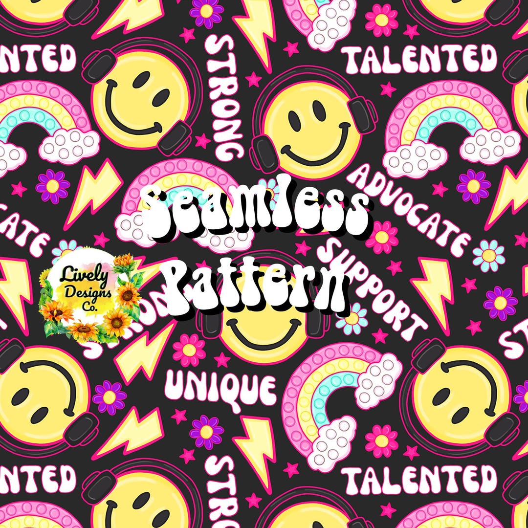 Seamless Pattern Smiley Autism Affirmation - Etsy