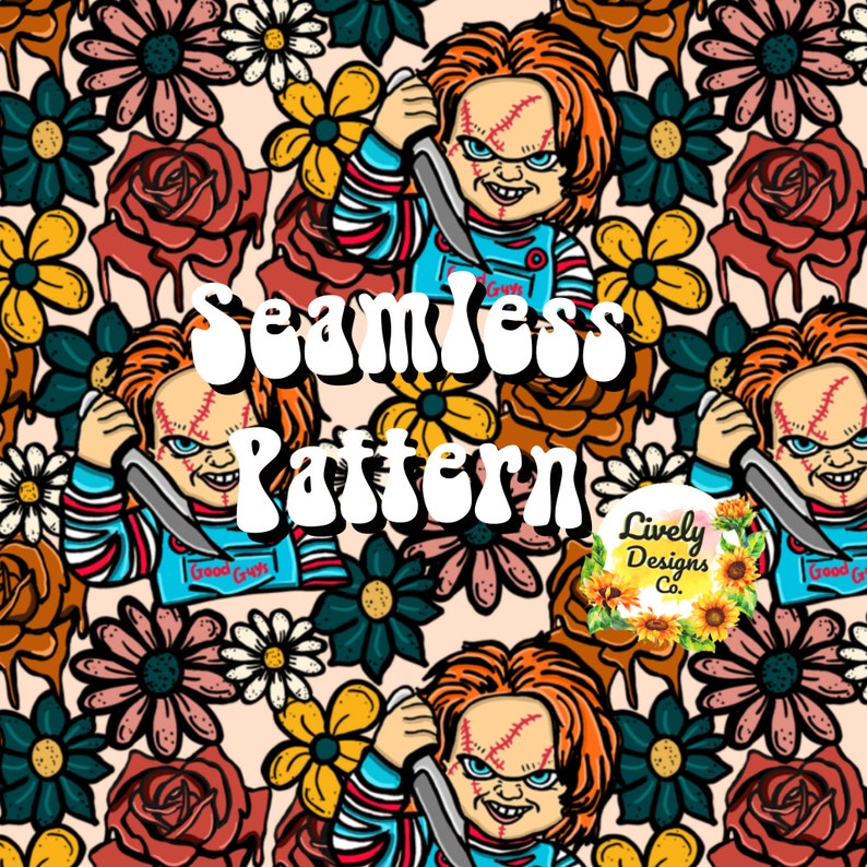 Seamless Pattern Floral Chucky - Etsy
