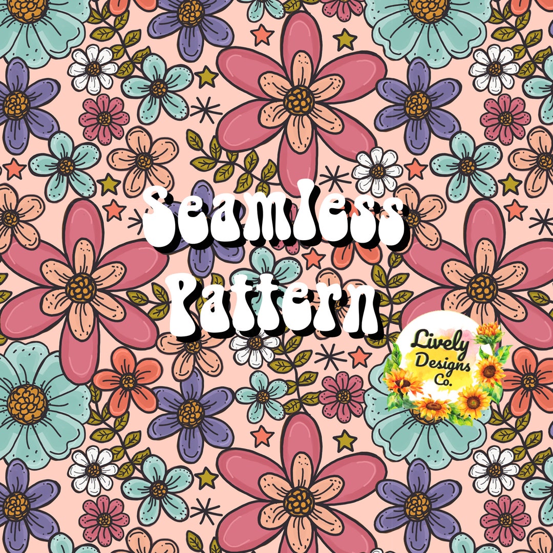 Seamless Pattern Pink & Earthy Floral - Etsy