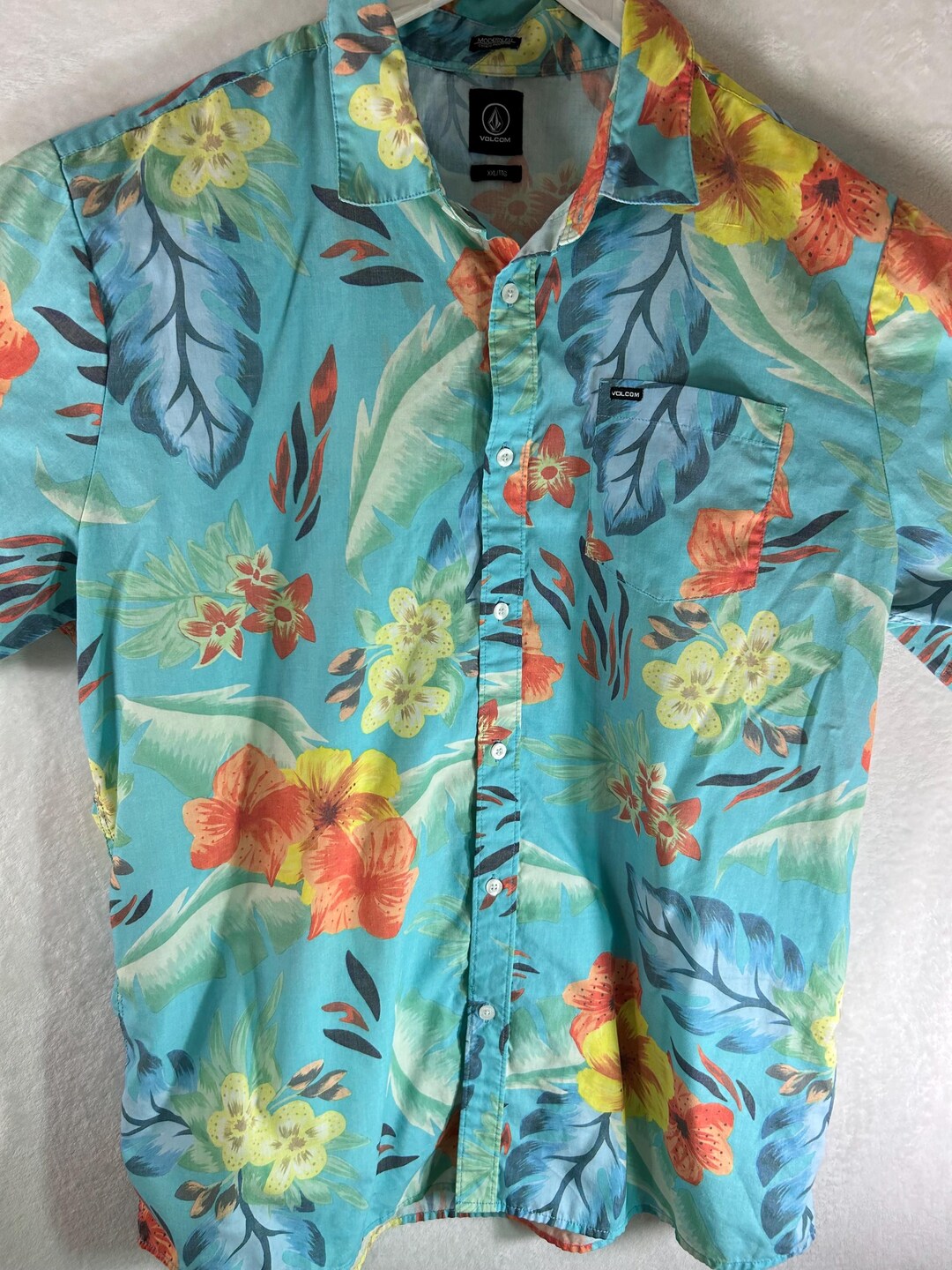Vintage Volcom Hawaiian Aloha Shirt Made 100 Percent Cotton 2xlarge ...