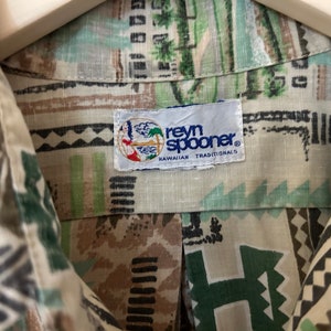 Vintage Reyn Spooner Hawaiian Aloha Shirt UH Logo Green Floral Vacation ...
