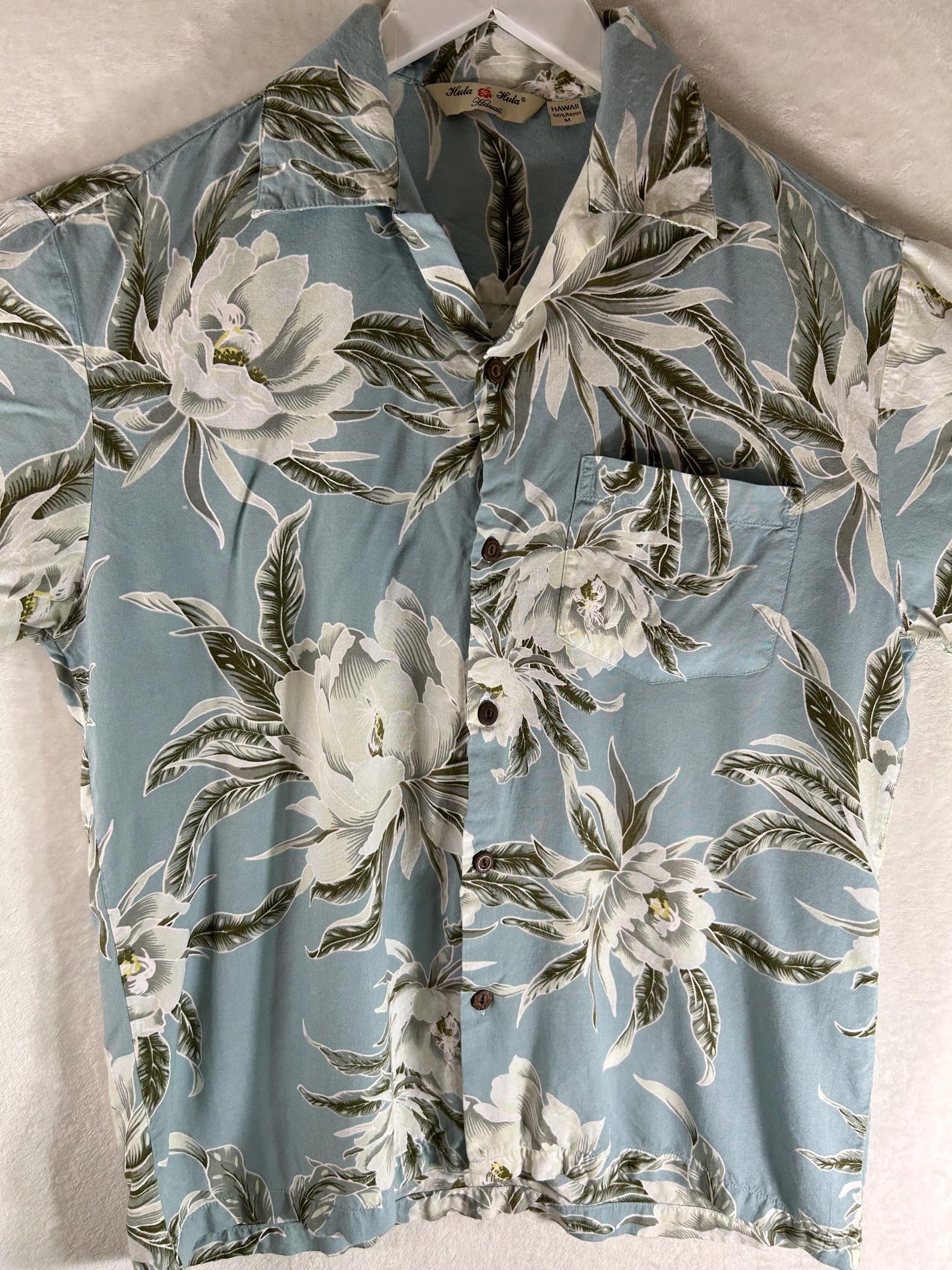 Hawaiian Aloha Shirt Hula Hula Hawaii Medium 100% Rayon Thank You for ...