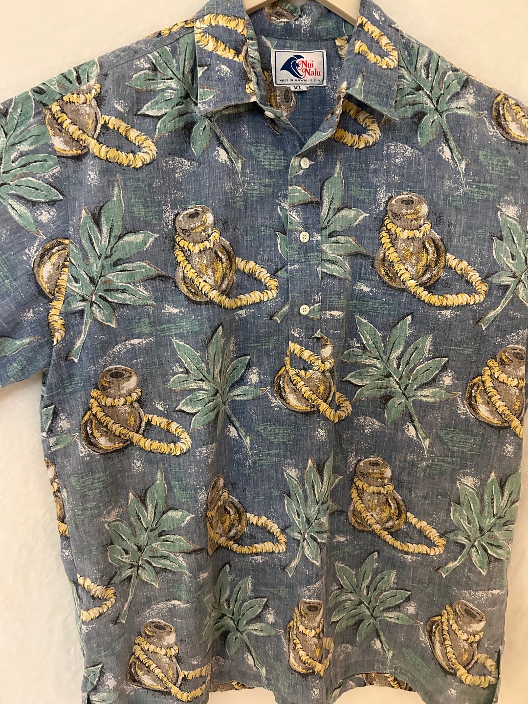 Vintage Nui Nalu Hawaiian Aloha Shirt Made in Usa 100 Percent Cotton ...