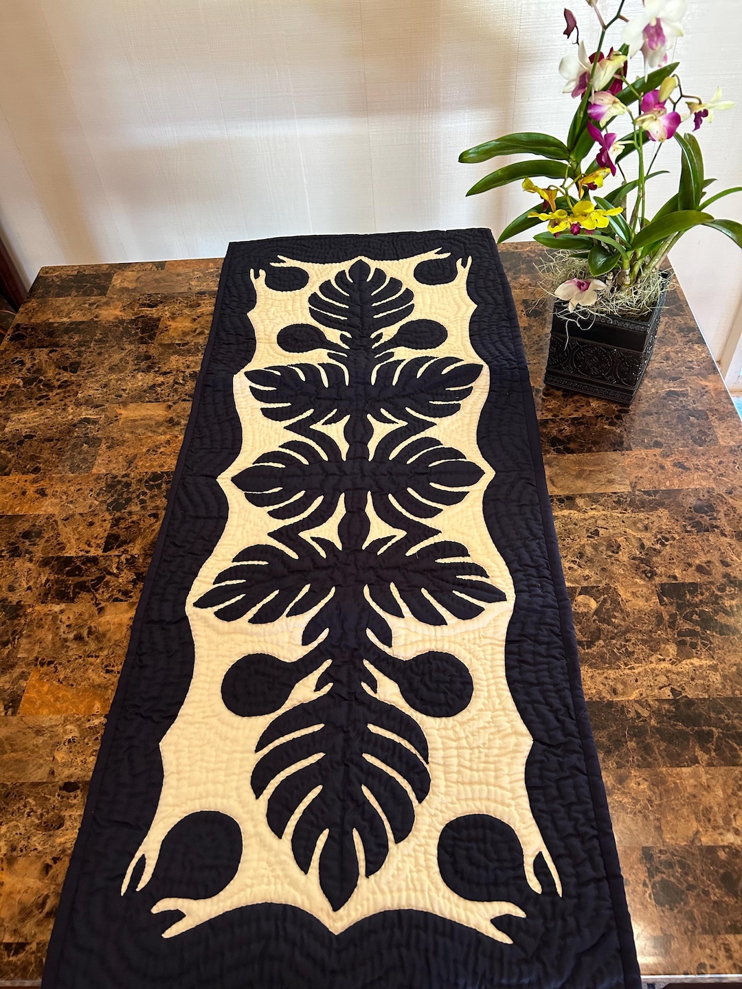 Hawaiian Handmade Quilt Table Runner/ Bed Runner/wall Hanging 20/50 ...