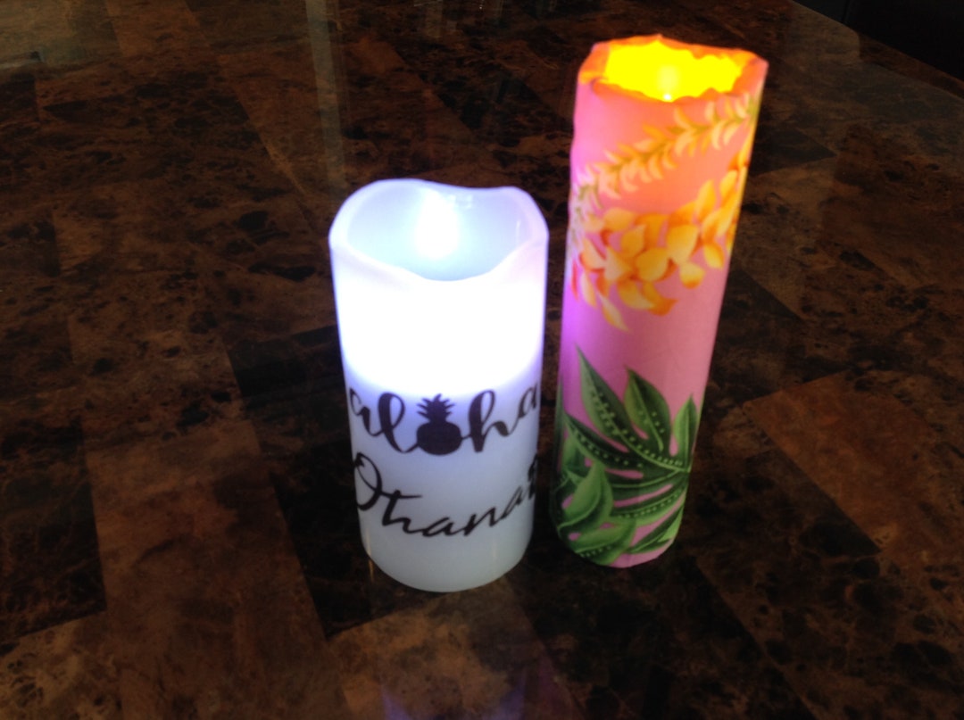 Handmade Battery Operated. Hand Design 2 Hawaiian Lei Flameless / Aloha ...