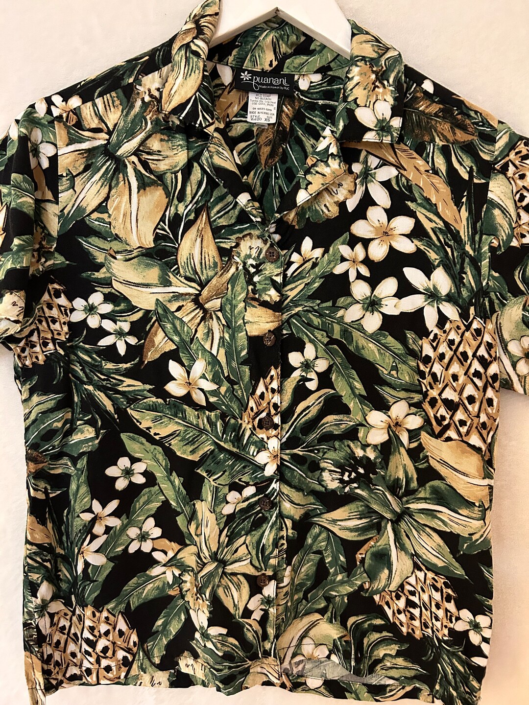 Vintage Hawaii Puanani by Rjc Women’s Hawaiian Aloha Shirt Xsmall ...
