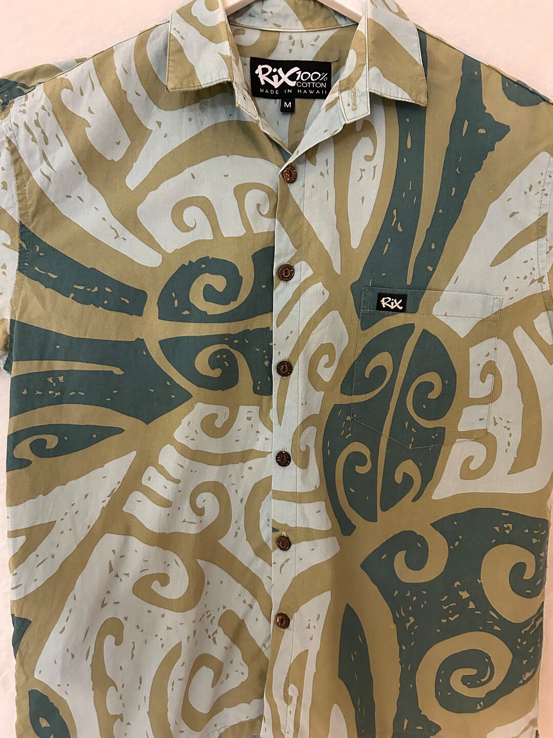 Vintage RIX Hawaiian Aloha Shirt Made in Hawaii 100 Percent Cotton ...