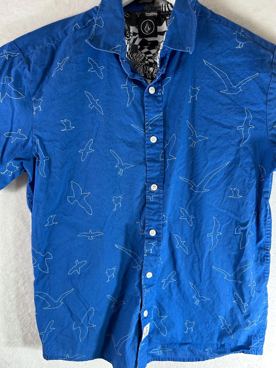 Vintage Hawaiian Aloha Shirt: Blue Bird Print, 100 Cotton (small) - Etsy