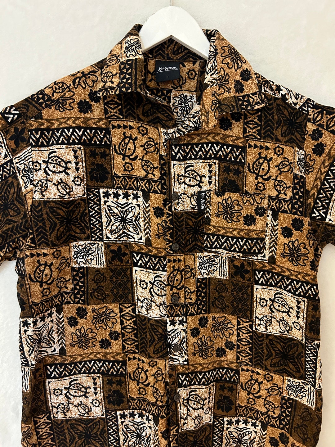 Vintage Kai Veikau Fiji Hawaiian Aloha Shirt Large With Great Value ...