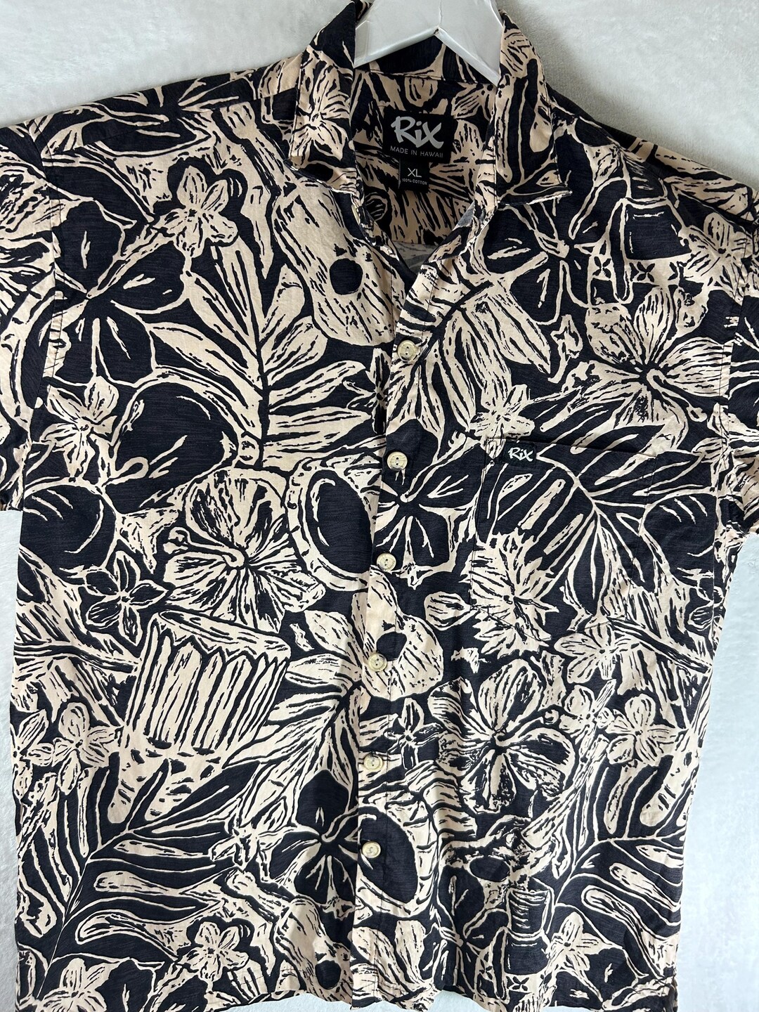 Vintage RIX Hawaiian Aloha Shirt Made in Hawaii 100 Percent Cotton XL ...